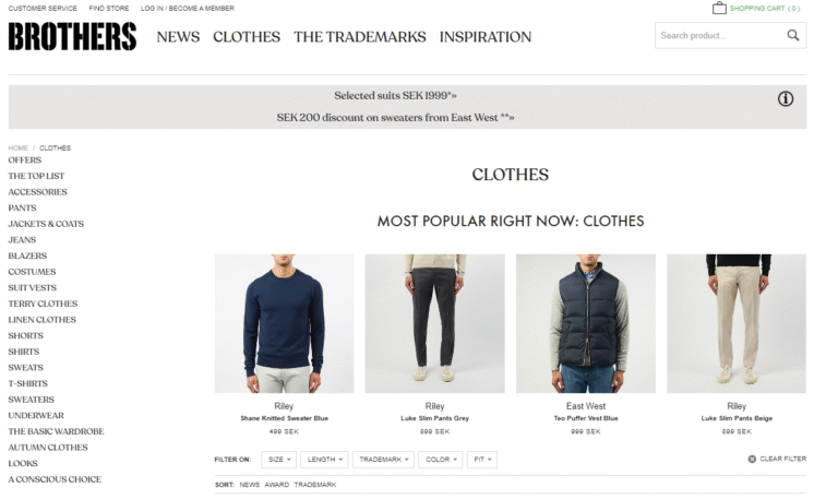 Brothers: Men’s Clothing, Suits & Casual Wear Online