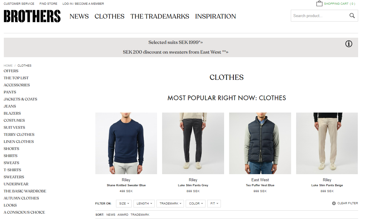 Brothers: Men’s Clothing, Suits & Casual Wear Online
